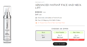 Potentlift Advanced Instant Face Neck Lift